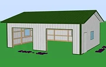 Full Pole Barn Kits - Concrete Pier System