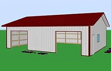 Full Pole Barn Kits - Concrete Pier System