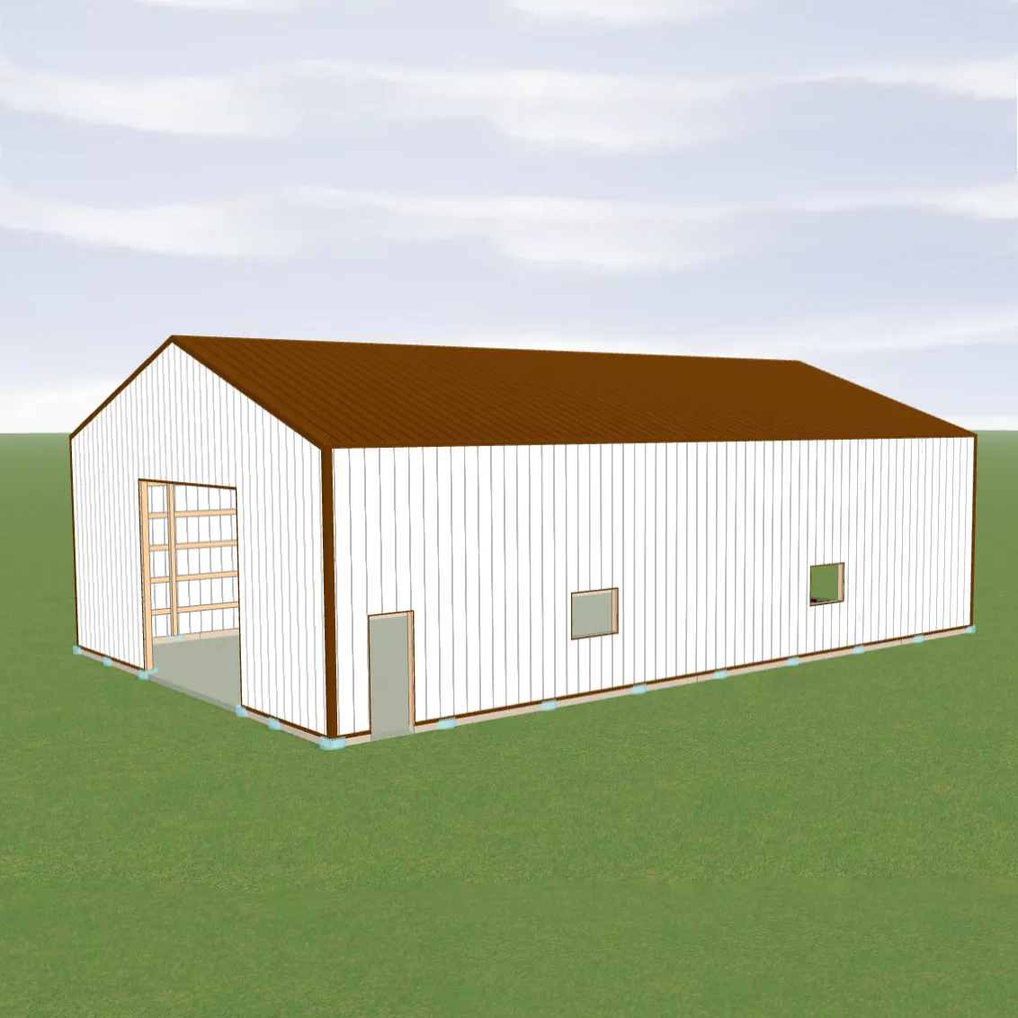 42 X 64 Pole Barn Kit Concrete Pier System