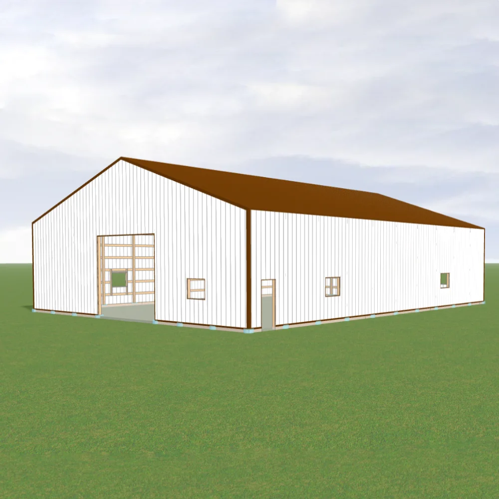 60 X 80 Pole Barn Kit Concrete Pier System
